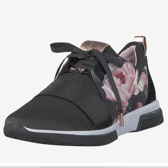 Ted Baker | Shoes | Ted Baker Cepap 2 Sneakers Black Iguazu Floral Sneakers Size 7 | Poshmark